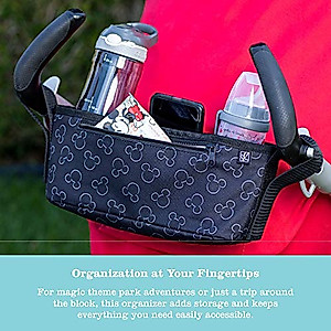 Disney Baby by J.L. Childress Cargo 'N Drinks Parent Tray, Universal Stroller Organizer & Accessory, Mickey Black