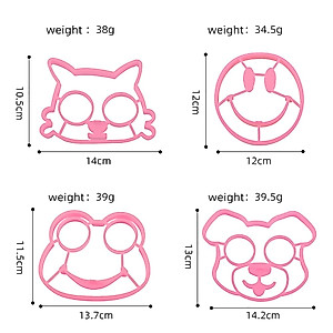 Breakfast Omelette Mold Easy To Clean Custom Silicone Pancake Dog Frog Egg Fired Mould (Yellow-SmileFace)