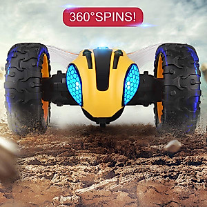 Mostop RC Stunt Car Remote Control Car for Kids, 1/14 Scale 2.4 Ghz Rechargeable Off Road Bumble Tumble Bee Truck Rock Crawler Vehicle Toy with Music and Light.