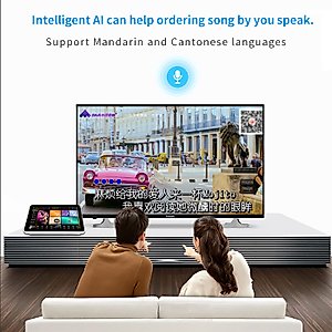 2020 InAndon KV-V5 Pro Karaoke Player 8T, with 2 Wireless Mic, 21.5'' Capacitive Touch Screen Intelligent Voice Keying Machine Real-time Score The Latest Style (KV-V5 Pro+8TB +21.5" Touch Screen)