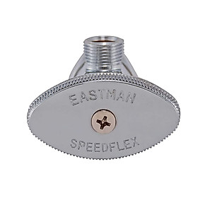 Eastman Multi-Turn Angle Stop Valve with Nut and Sleeve, 3/8 Inch OD x 5/8 Inch OD, Chrome Plate, 48290LF