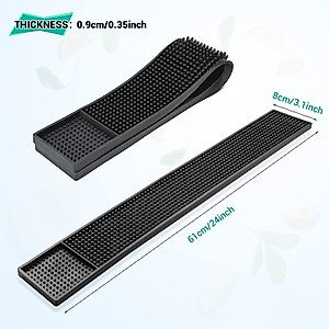 Noverlife 2PCS Rubber Bar Mats, Non-Slip Bar Service Spill Mat Bar Table Mat Restaurant Kitchen Counter Bar Pad, Anti-Skid Heat Resistant Barber Station Mat for Hair Salon