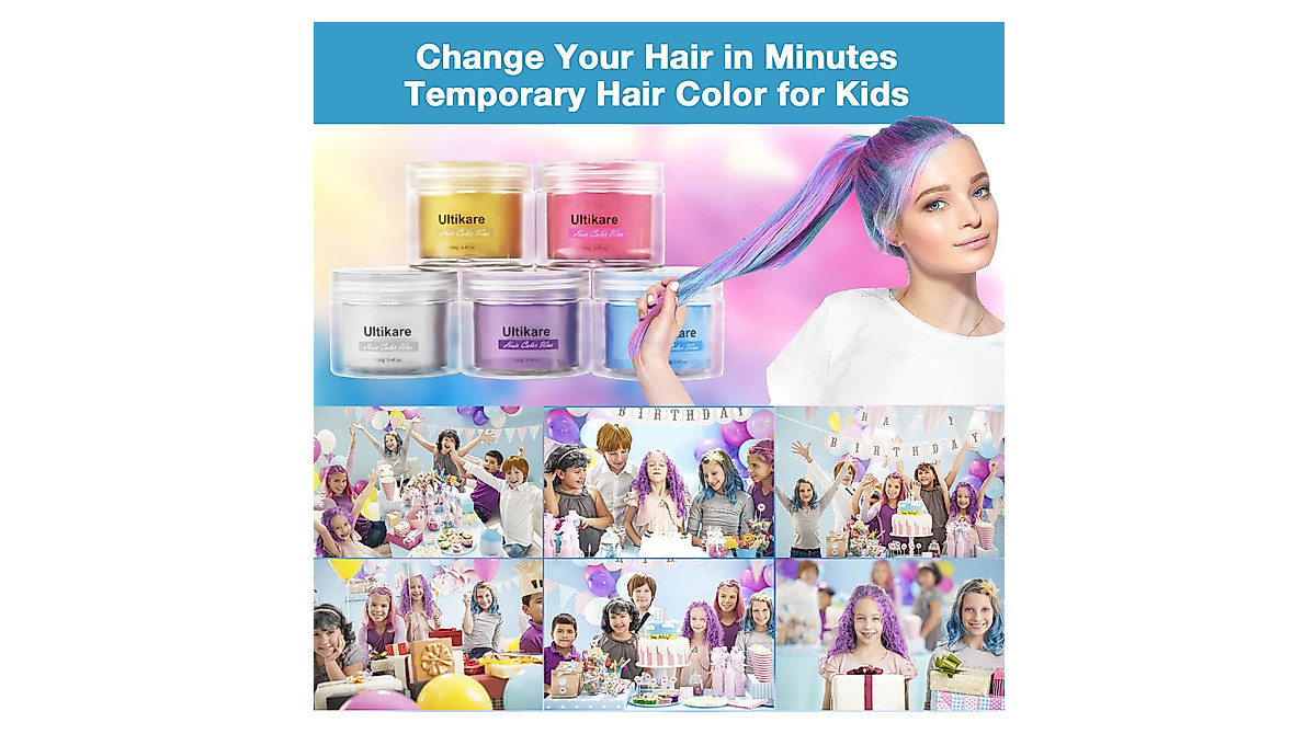 Temporary Blue Hair Color for Kids | Ultikare Water-Soluble Gel