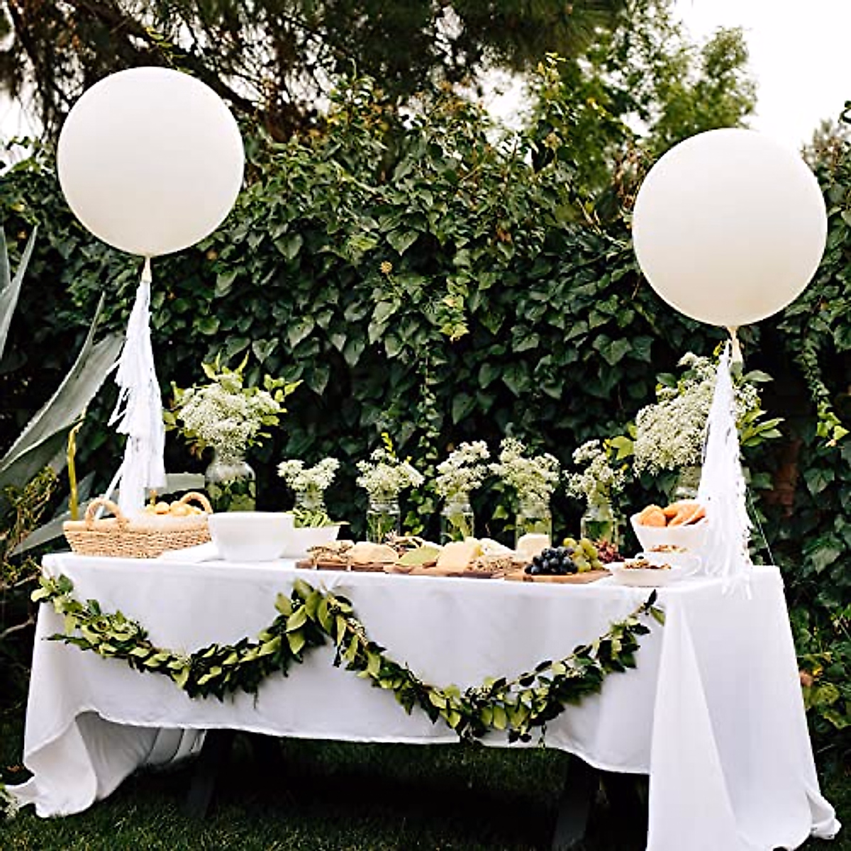 36 inch Giant Round White Balloons 5 PACK Thick extra large Jumbo Balloon for Wedding Birthday Baby Shower Anniversary Party Decorations