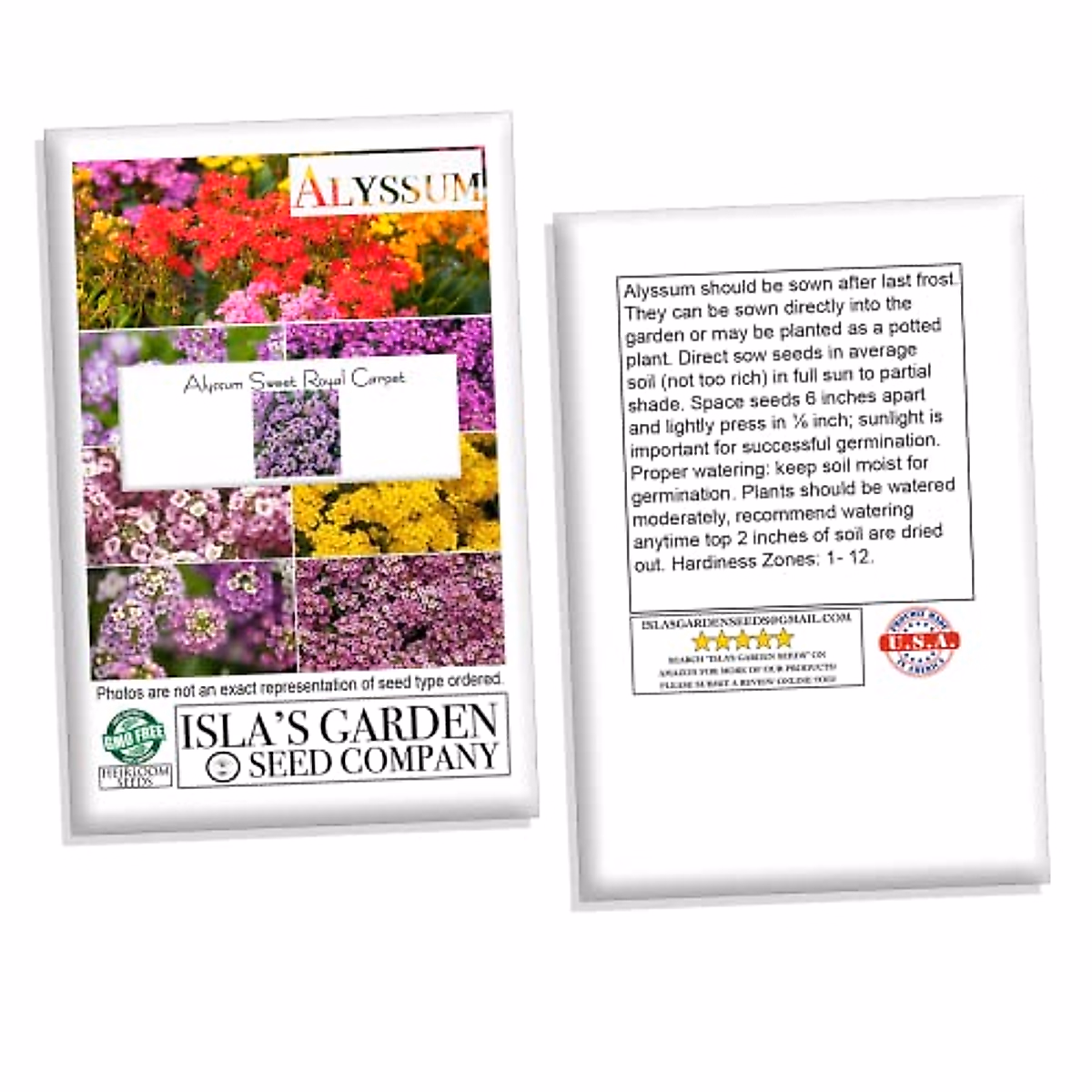 "Sweet Royal Carpet" Alyssum Flower Seeds, 1000+ Seeds Per Packet, (Isla's Garden Seeds), Non GMO Seeds, Botanical Name: Lobularia Maritima, Great Home Garden Gift