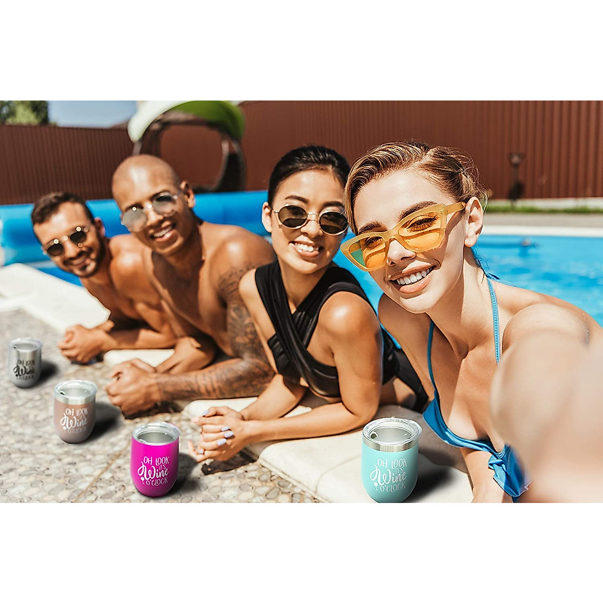 Prokitline Wine Tumbler With Sayings, Premium Stainless Steel Funny Wine Cup Glass for Men, Women, Sister, Mom, Friend Tiffany Purple