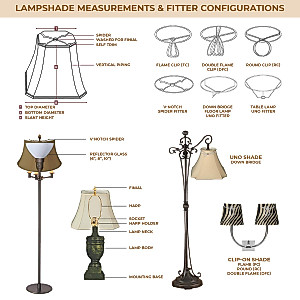 Royal Designs Square Cut Corner Bell Lamp Shade, Black, 7.5" x 12" x 10.25"