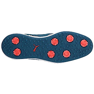 Puma Men's Ignite Pwradapt Caged Golf Shoe, High Rise-Puma Silver-Digi-Blue, 11.5