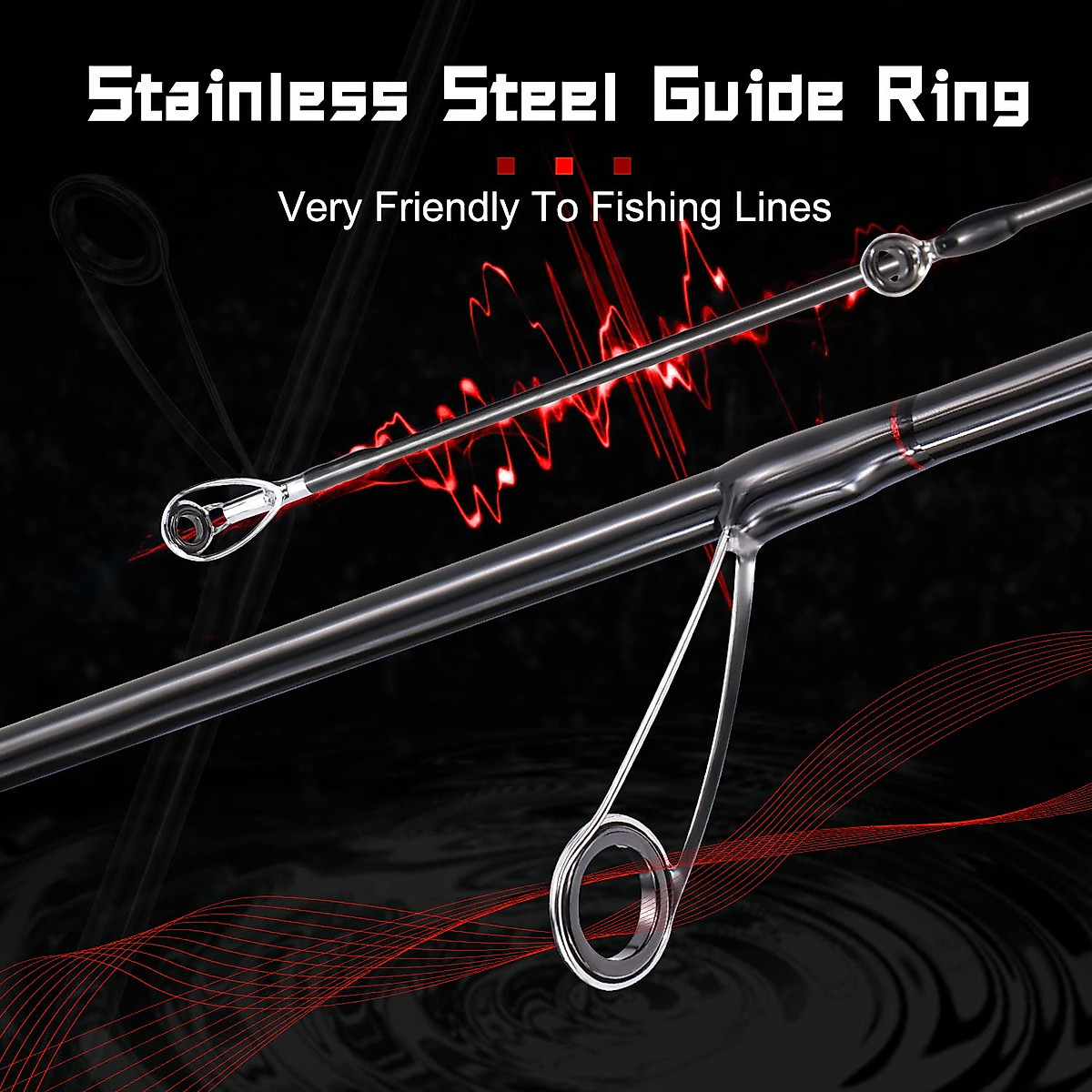 Sougayilang Fishing Rods, Spinning Rods and Casting Fishing Rods, with Full Carbon Fiber Handle, 24T Carbon Fiber 2PCS Fishing Pole for Long Casting Bass, Trout, Panfish（Spin-6'）