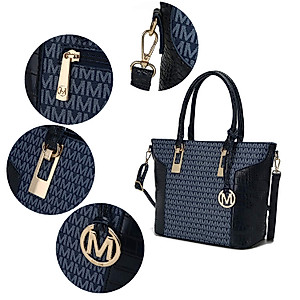 MKF Collection Shoulder Bag for Women, Crossbody Purse & Wristlet: PU Leather Satchel Pocketbook 3 PCs Handbag Set