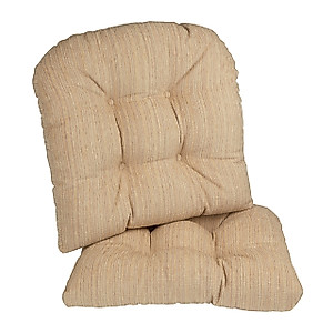 Klear Vu Gripper Overstuffed Universal Non-Slip Dining Chair Cushions for Kitchen Decor or Office Use, U-Shaped Skid-Proof Seat Pad, 17x17 Inches, 2 Count (Pack of 1), Sand