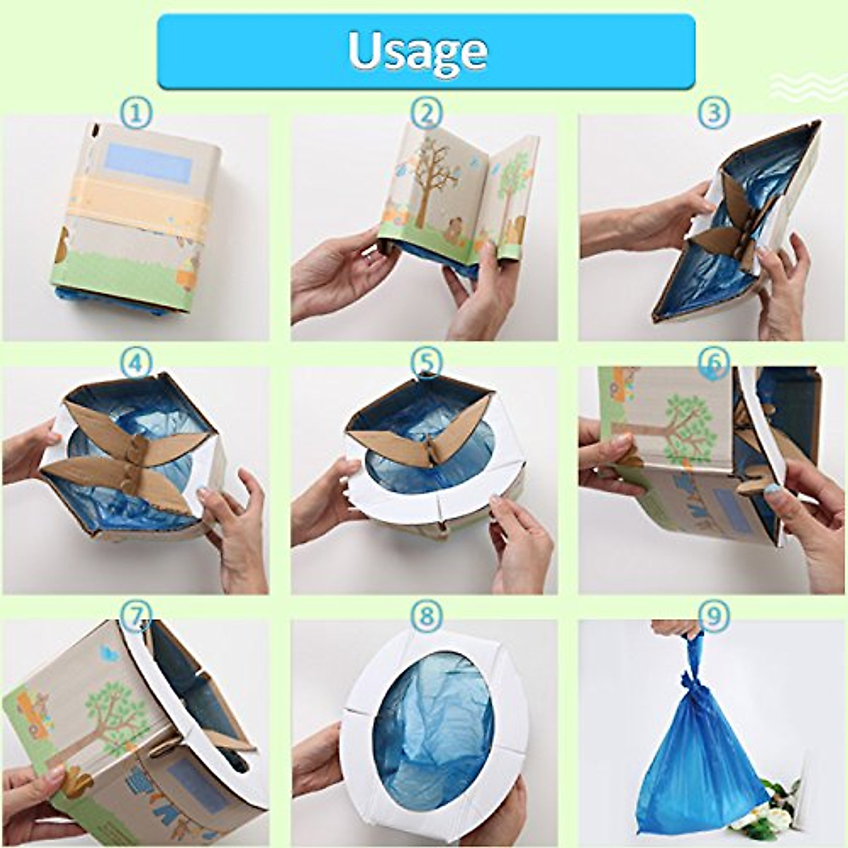 TINTON LIFE 3pcs Portable Paper Toddler Potty Emergencies Kids Disposable Toilet for Travel Car Camping