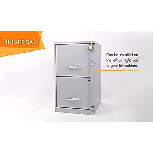 Guardianite File Cabinet Locking Bar. Fits 2 and 3 Drawer File Cabinets. includes Padlock and Cobalt Drill Bit. (Gray)