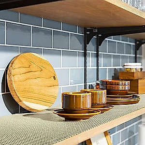 Qusay Grip Shelf Liner Non Adhesive Drawer Shelf and Cabinet Liner,Strong Grip, Non Slip,Protect Kitchen Cabinets and Cupboard, Shelves, Cabinets, Pantry, Storage, 12" x118",Brown,Easy to Use