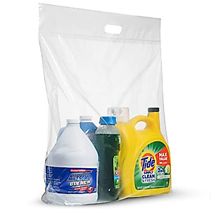 [ 25 BAGS ] JUMBO SIZE Travel Bags - With HANDLES - Heavy Duty Materials - DOUBLE ZIPPER TOP - 8 Gallon Bag Size 22" x 22" - Summer Travel, Picnics, Beach, Pool, Vacation, 25 pound Turkey Brining Bags