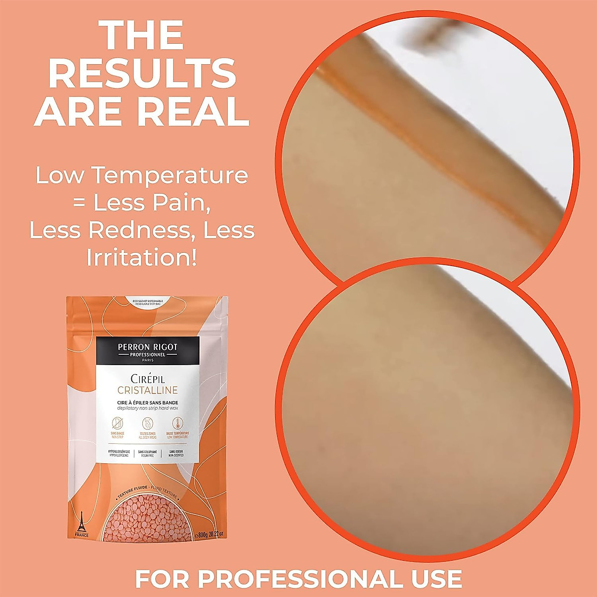 Cirepil - Cristalline - 800g / 28.22 oz Wax Beads Bag - Micro-Crystalline Formula for Sensitive Skin - Rosin-free - Unscented & Gel Texture