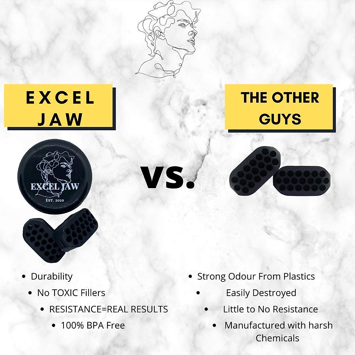 Excel Jawline Exerciser for Powerful Jaw Workout, Jaw Trainer Neck and Face, Define Your Jawline Slim and Tone Your Face Jaw Exerciser For Men and Women- Alleviate Stress and Cravings