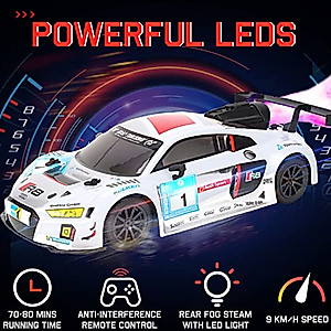Liberty Imports Remote Control Car, RC Cars for Kids, R/C Audi R8 LMS GT3 1:14 Officially Licensed - 2.4GHZ Light Up Race Car Toy with Steam Jet Exhaust, Led Lights, and Sounds