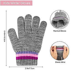 Hicdaw 2Pcs Kids Winter Hat and Scarf Set Winter Hats for Kids Toddler Beanie Hat Fleece Lined Scarf for Boys Girls 2-8 Years