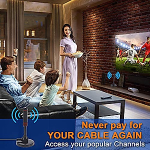 AOHE Indoor HDTV Antenna, Digital TV Antenna Up to 120 Miles Range, Antenna with Amplifier Signal Booster, Support 4K 1080P VHF UHF