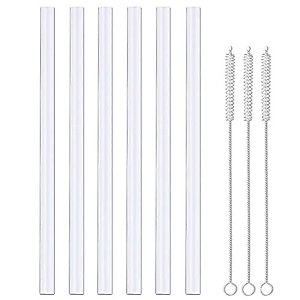Greant 6 Pack Replacement Straws compatible with LIFEFACTORY Water Bottle 16oz with Straw Cap, 7.5 inch Silicone Straws (190mm (compatible with 16 Ounce Lifefactory Bottle))