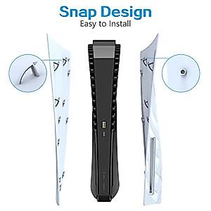 HEYSTOP PS5 Plates for PS5 Accessories, Hard Shockproof Cover PS5 Skins Shell Panels for PS5 Console, Anti-Scratch Dustproof Face Plates Replacement Accessories for Playstation 5 Disc Edition - White