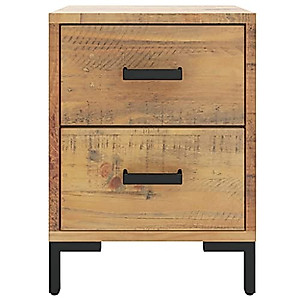 Makastle Small Nightstand Set of 2, Nightstands Beside Table with 2 Drawers, Wood End Tables Side Tables Bedside Cabinets for Bedroom, Living Room, Easy Assembly, 14.2"x11.8"x17.7" Solid Wood Pine
