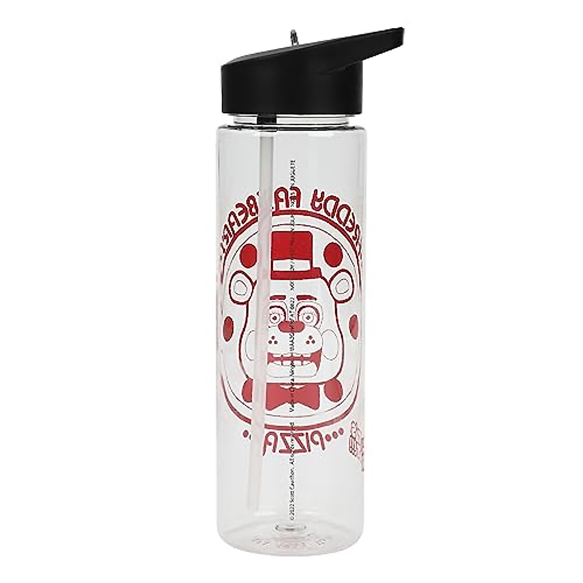 Five Nights At Freddy's Red Transparent 24 Ounce BPA-Free UV Plastic Water Bottle
