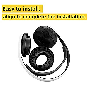 Rummyluck PS5 Ear Cushions Earpads for PS5 Pulse 3D Wireless Headset, Black Velvet & Memory Foam Replacement Ear Pads Cups Ear Muffs Spare Covers