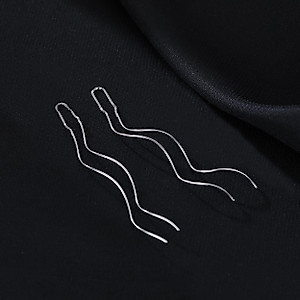 Reffeer Solid 925 Sterling Silver Double Linear Curved Tassel Earrings Threader Drop Dangle Earrings Perfect For Women