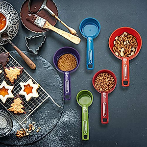Farberware Professional Plastic Measuring Cups with Coffee Spoon, Set of 5, Colors may vary
