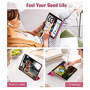TiMOVO Case for iPad 10th Generation Case 2022,Slim Stand Cover for iPad 10th Gen 10.9 inch,Support Touch ID,Auto Wake/Sleep Smart Shell with Translucent Back, fit iPad 10 Case, Watermelon Red