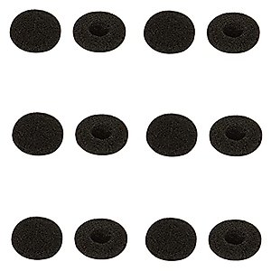 12 Pcs Black Soft Foam Earbuds Cushions Foam Earbud Earpad Ear Bud Pad Replacement Sponge Covers for 13-18mm Earpiece Headphone,Two Way Radio Walkie Talkie Earpiece