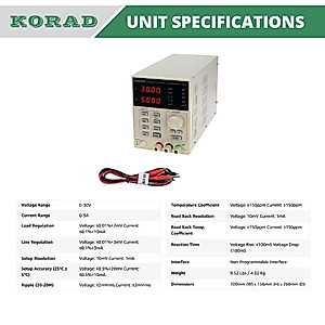 KORAD KA3005D - Precision Variable Adjustable 30V, 5A DC Linear Power Supply Digital Regulated Lab Grade…