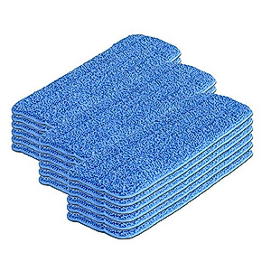Microfiber Wholesale™ 18 inch Microfiber Mop Pads - Machine Washable, Reusable, Refills & Replacement Wet Mop Heads Compatible with Any Microfiber Flat Mop System (18 Pack)