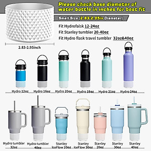 WUQID Water Bottle Boot, Diamond Silicone Boot Compatible with Stanleyy Tumbler 20-40oz & Hydroo Flask Bottle 12oz-24oz, Reduces Dents Sleeve Cover for More Bottles/Tumblers Bottom of 2.83-2.95in