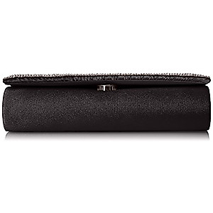 Jessica McClintock womens Chloe Satin Clutch Evening Handbag, Black, One Size US