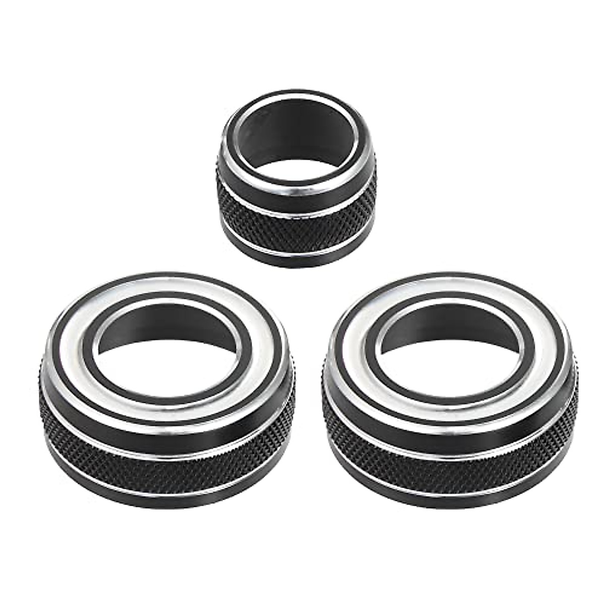 ACROPIX Dial Rod Decoration Ring Fit for Chevy Corvette C7 - Pack of 3 Black