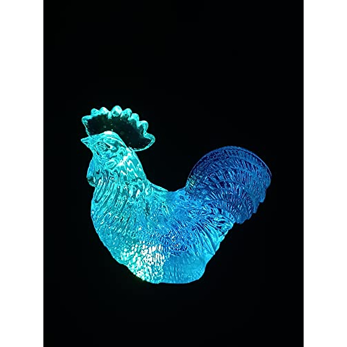 Starry Illuminate 1 PCS Solar Color Changing Rooster Style Garden Stake Light, Clear