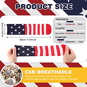 Haysandy Kids 4 Pairs American Flag Socks Cotton Independence Day Socks USA Knee High Socks for Girls Boys Baby Toddler (4-6 Years)