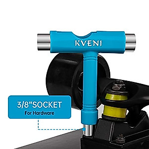 Skate Tool All-in-One, Multi-Function Portable Skateboard T Tools Accessory - with T-Type Allen Key and L-Type Phillips Head Wrench Screwdriver