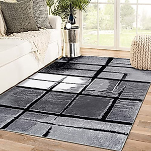 LUXE WEAVERS Lagos Collection 9218 Grey 2x3 Art Deco Geometric Area Rug