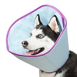 BARKLESS Dog Cone, Soft Cone for Puppies and Cats After Surgery to Stop Licking, Adjustable Elizabethan Collar, Neuter Cone of Shame Alternatives, Lightweight Dog Recovery Collar (Light Blue, S)