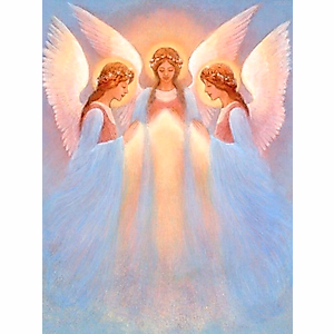 IPISSOI Diamond Painting Kits for Adults Praying Angel Girls Round Full Drill DIY 5D Diamond Art Easy for Beginner Gems Cross Stitch Craft Hobby Wall Art for Home Decor 30 x 40 cm