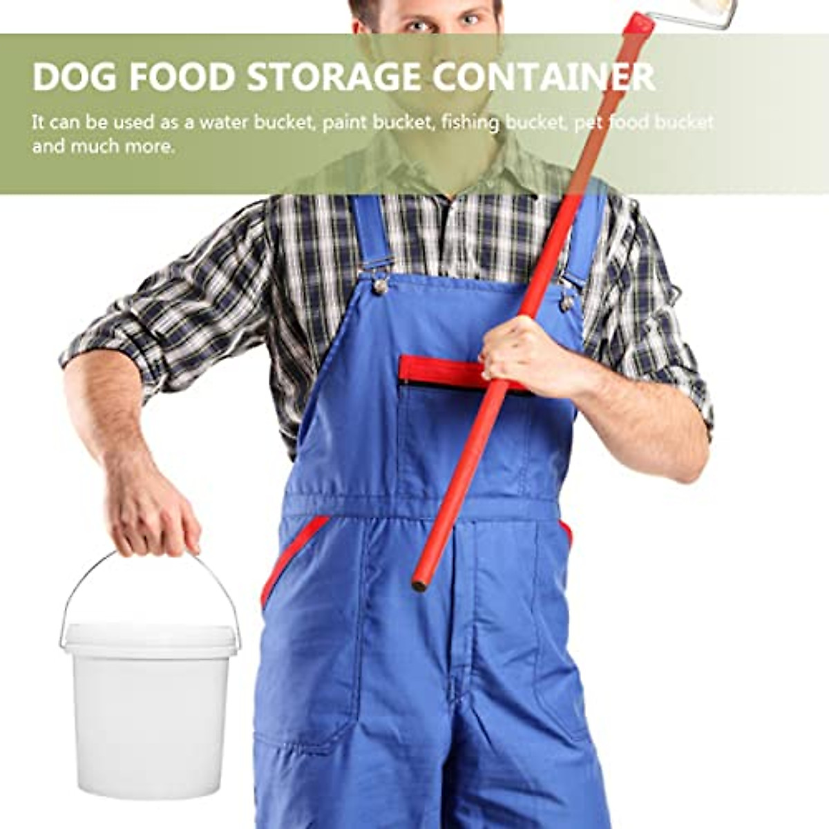 DOITOOL Water All Toy Food Tub Heavy Lid Pigment Cream Thickened Empty Storage Seal Plastic Treasure Duty Sealed Fodder Oil with Container Portable Buckets Handle Paint for Grade L Vegetable Bucket