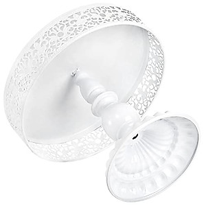 Lyellfe Set of 7 White Cake Stand, Decorative Dessert Display Set, Metal Cake Stand Set for Dessert Table, Birthday Party, Wedding, Afternoon Tea, Festival