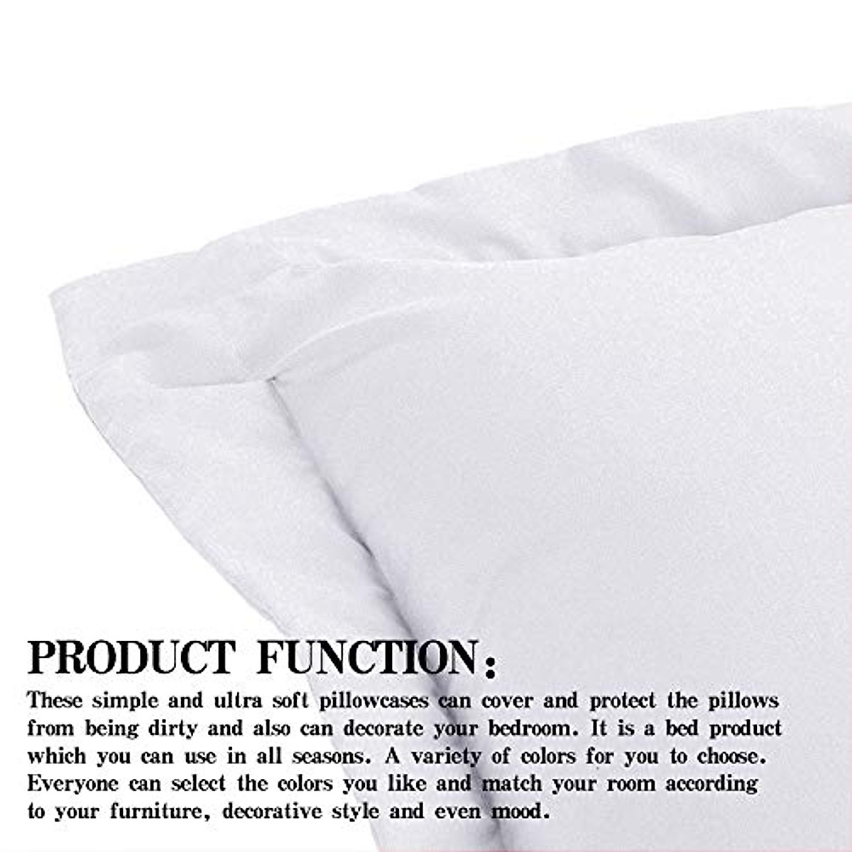 NTBAY 100% Brushed Microfiber Standard Pillow Shams Set of 2, Super Soft and Cozy, Wrinkle, Fade, Stain Resistant 20x26 Inches Oxford Pillowcases, White