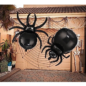 10 Pcs Spider Foil Balloons Halloween Decorations - 32.5" Black Spider Balloon 3D Realistic for Halloween Party Decorations Birthday Party Supplies for Home