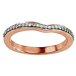 0.16 Cttw Round Cut White Natural Diamond Engagement Wedding Ring 14K Rose Gold,Ring size-11