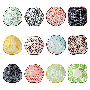 Frcctre Set of 12 Ceramic Dipping Sauce Bowls, 3 Oz Porcelain Pinch Bowls Soy Sauce Dish Set, Small Prep Bowls Condiments Dishes Side Dishes for Sauce Ketchup Appetizer Condiment BBQ